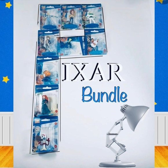 Mattel | Party Supplies | Disney Pixar Micro Figs Cake Topper Bundle ...